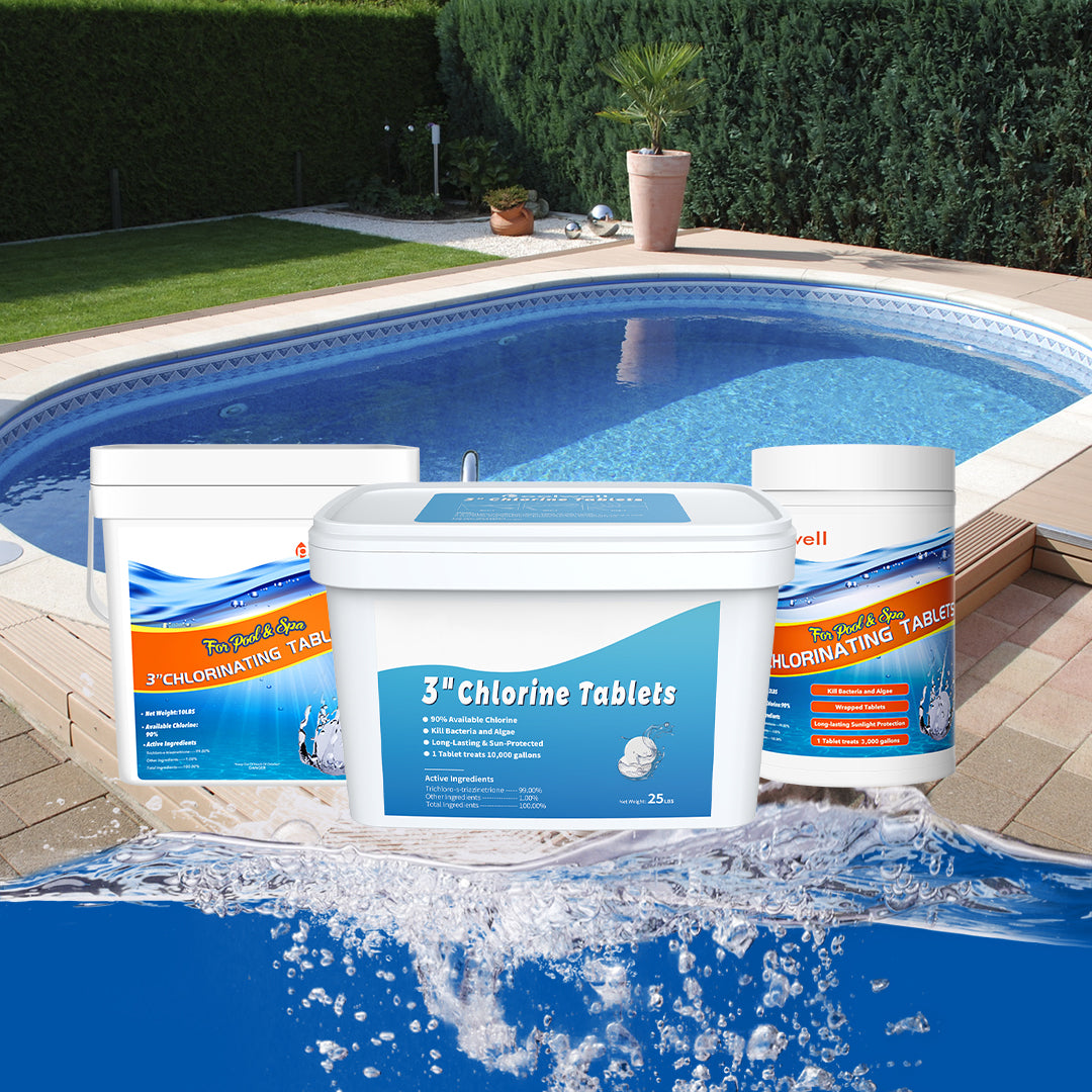 Triple-Action Chlorine 3-Inch Tablets for Crystal Clear Pools & Hot ...